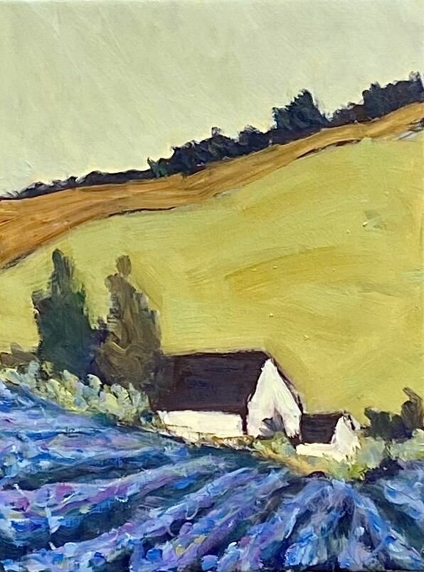 Лавандовое поле прованц пейзаж Картина маслом современный художник С. Петербург