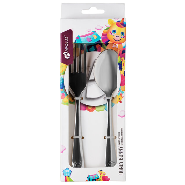 APOLLO Honey bunny детский набор столовых приборов 2 предмета нержавеющая сталь