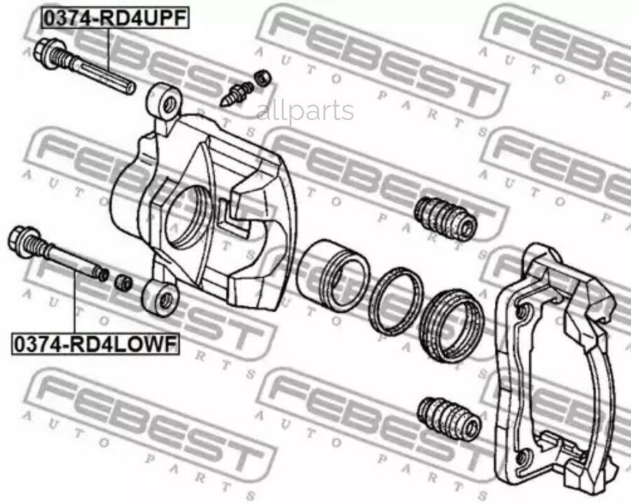 FEBEST 0374RD4UPF направляющая суппорта тормозного переднего!\ Honda Accord 94-98/CR-V 97>