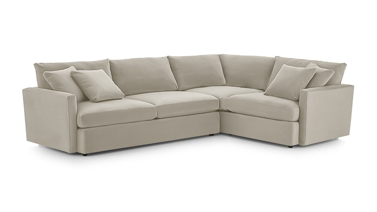 Угловой диван Стелф Vivaldi 04 NOW 231x185x90 см, бежевый Велюр, еврокнижка Фиеста