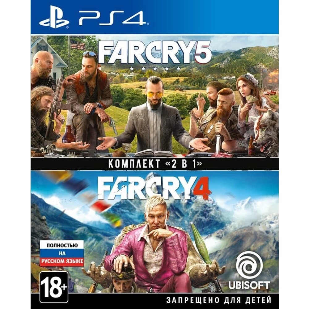 Игра Far Cry 4 + Far Cry 5 (PS4, русская версия) Ubisoft Blu-ray диск 18+