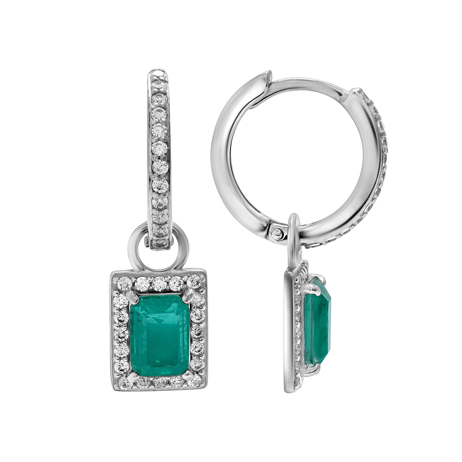 Серьги, серебро, 925 проба, горный хрусталь, фианит