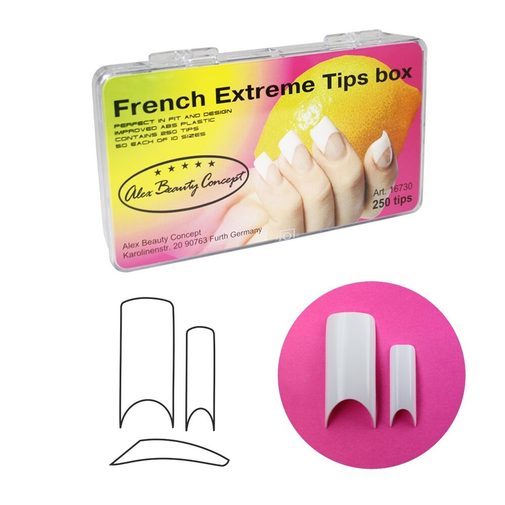 Alex Beauty Concept Типсы FRENCH EXTRIM TIPS BOX (250 ШТ)