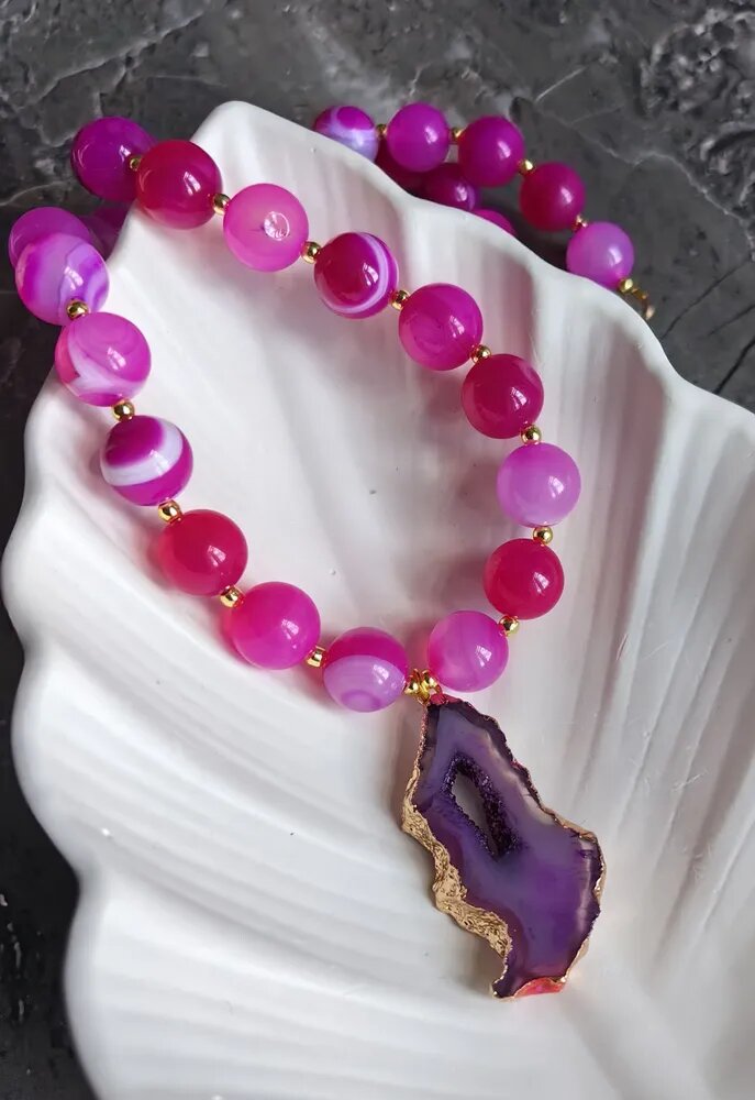 Колье, агат