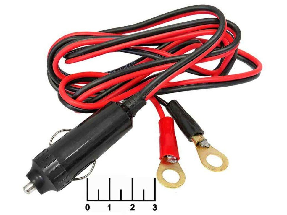 Шнур прикуривателя с клеммами 1.5м
