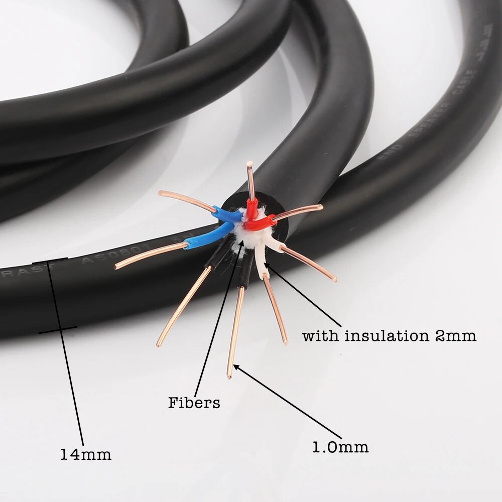 Audiocrast AS0801 кабель для динамиков 8 жил 5м