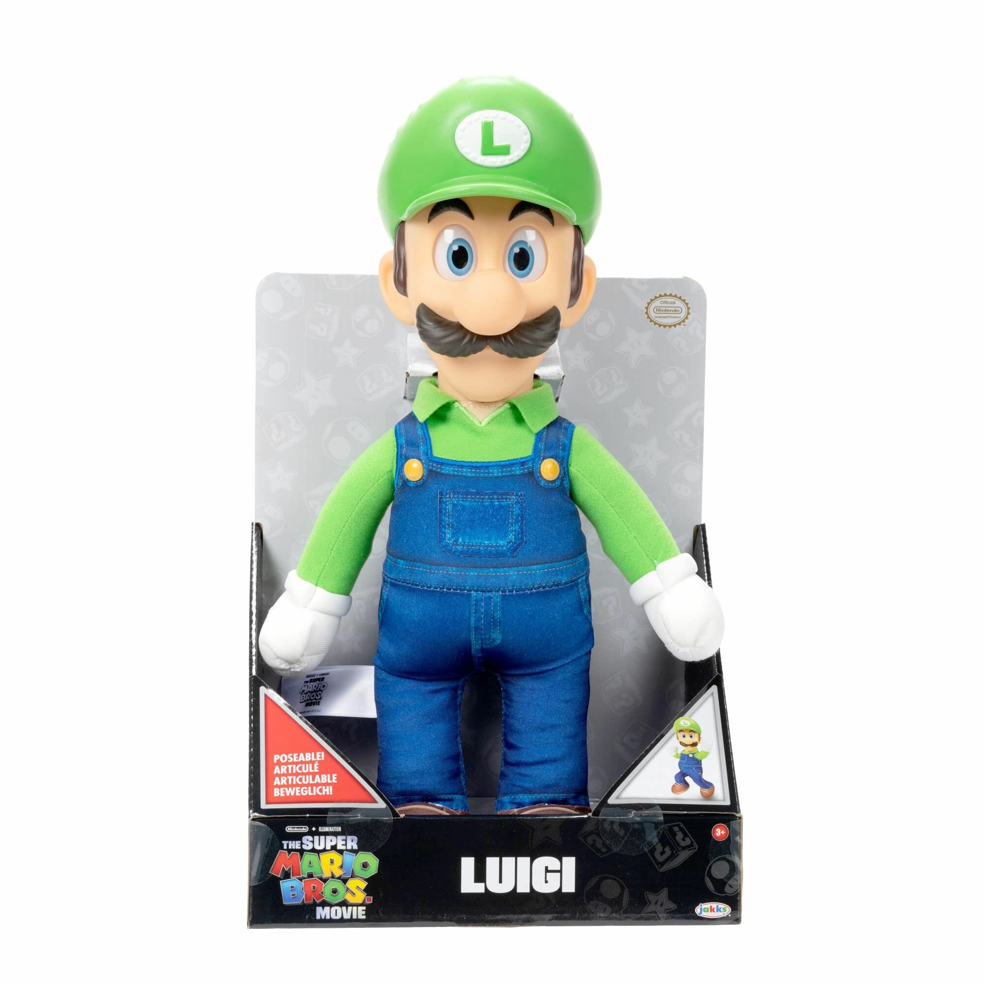 Jakks Pacific The Super Mario Bros Movie Luigi 35 cm Plush Figure / Коллекционная фигурка, фигурка героя, Супер Марио