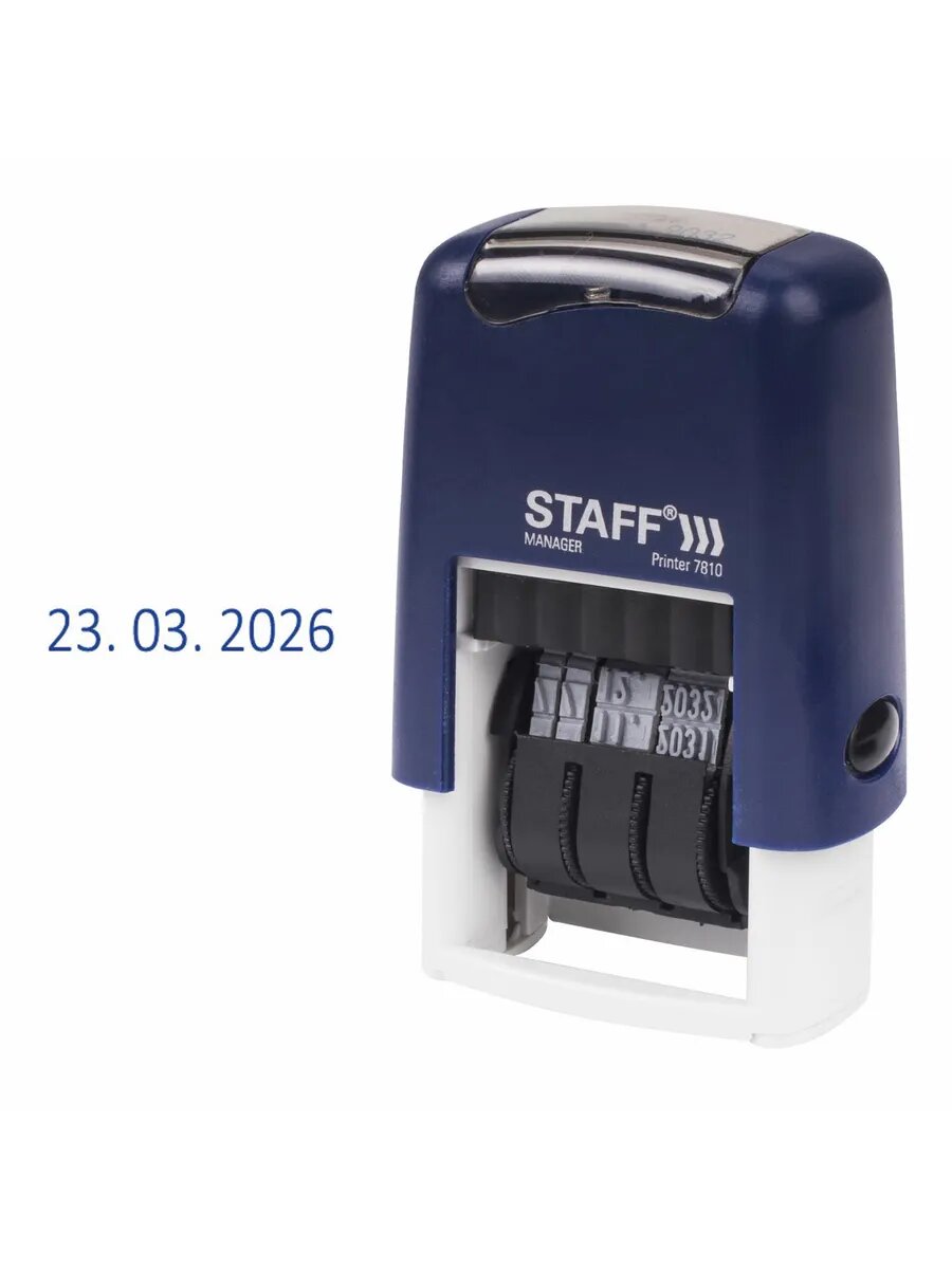 Датер-мини STAFF, месяц цифрами, оттиск 22х4 мм