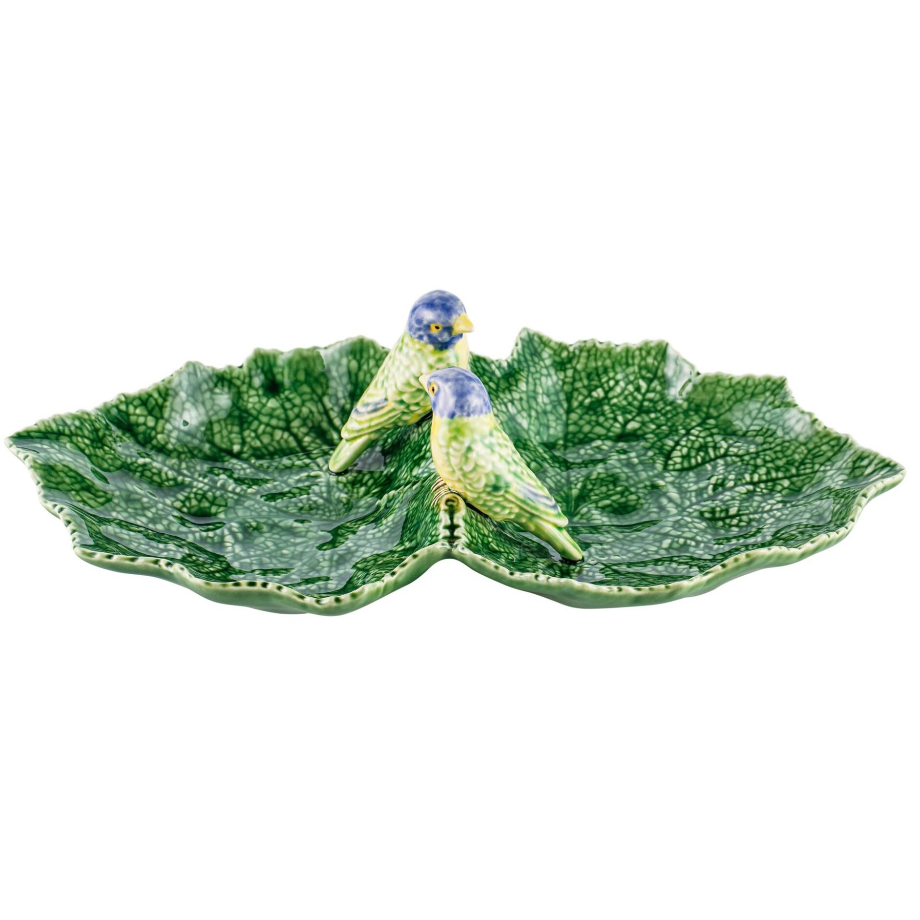 Менажница Bordallo Pinheiro Cinerária Double Leaf with Blue Birds 65002944