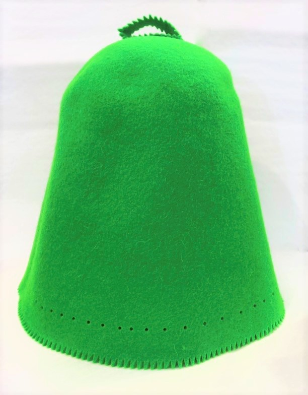 Колпак для бани 100% шерсть салатовый