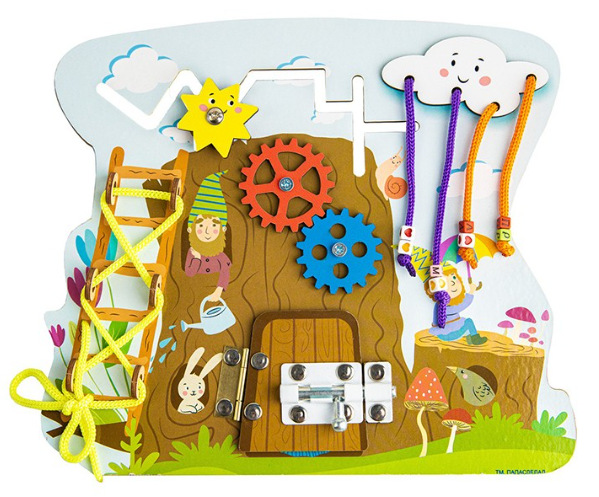 Бизиборд деревянный "Бизи-Пень"