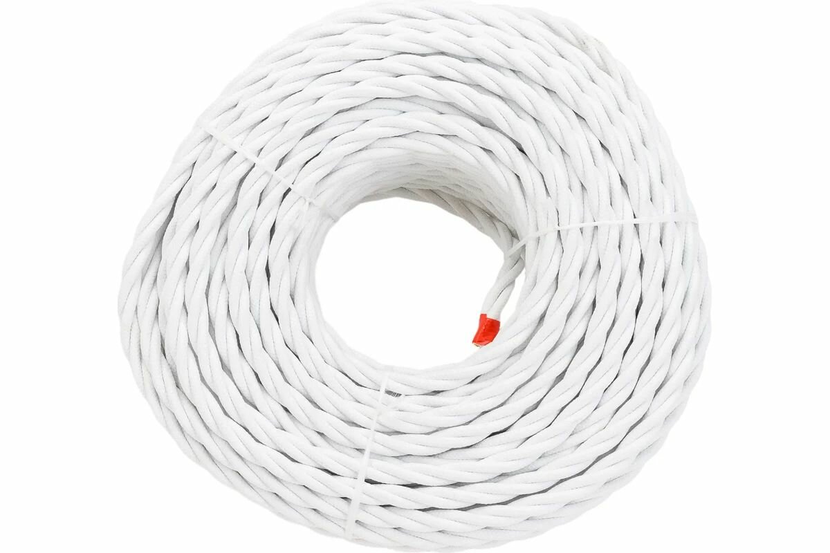 Белый матовый Витой провод 3*1,5 (50м) BIRONI B1-434-71-50