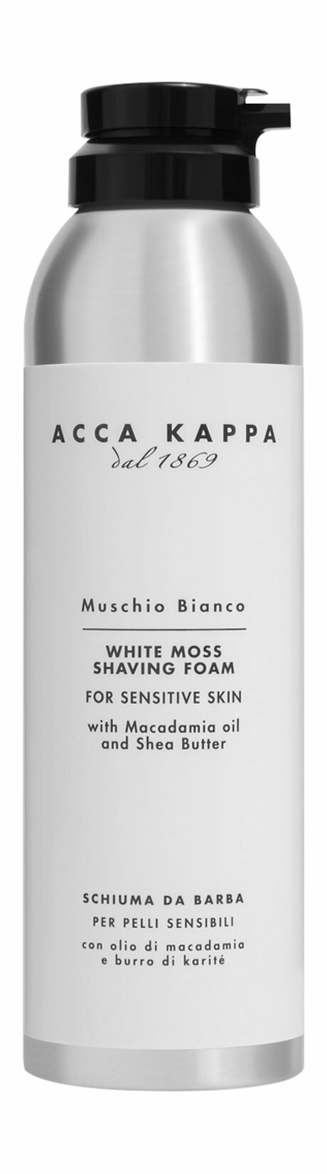 Acca Kappa Muschio Bianco White Moss Shaving Foam, Парфюмированная пена для бритья чувствительной кожи, 200мл