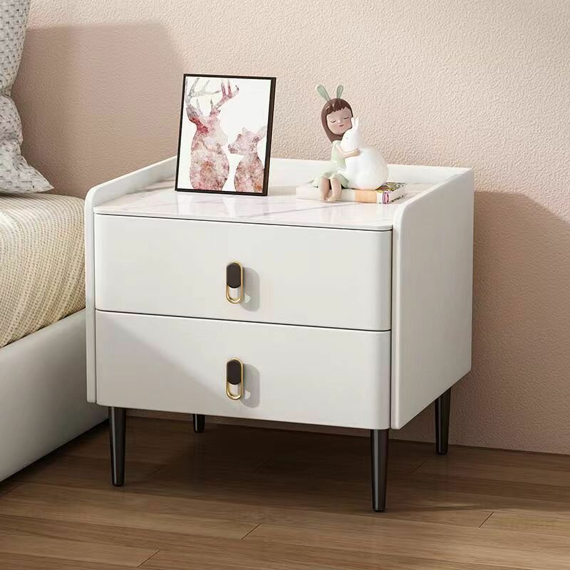 Прикроватная тумбочка из каменной плиты кремового цвета, современная минималистичная прикроватная тумбочка из массива дерева