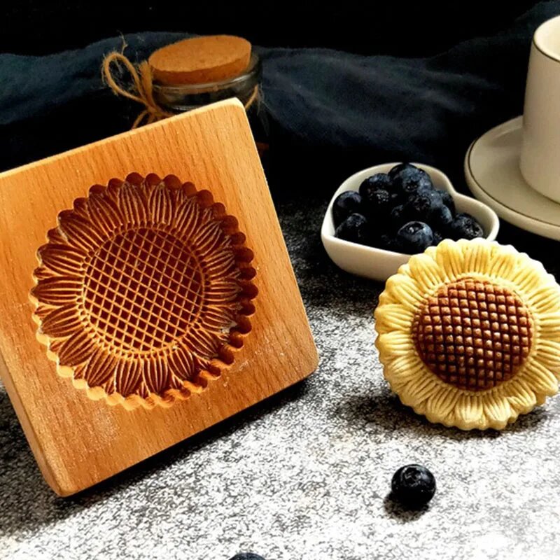 Деревянные формы для печенья 3D для детей sunflower