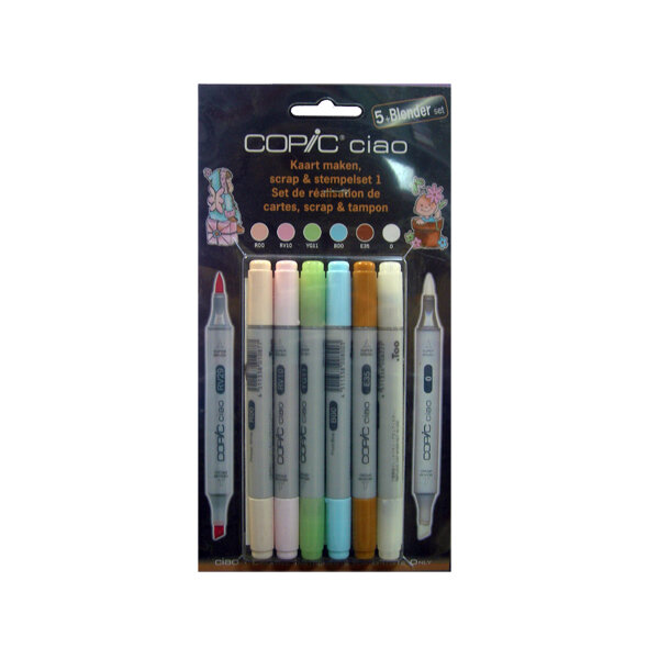 Набор маркеров "COPIC CIAO Scrap & Stamp Set 1" (5+1 шт)