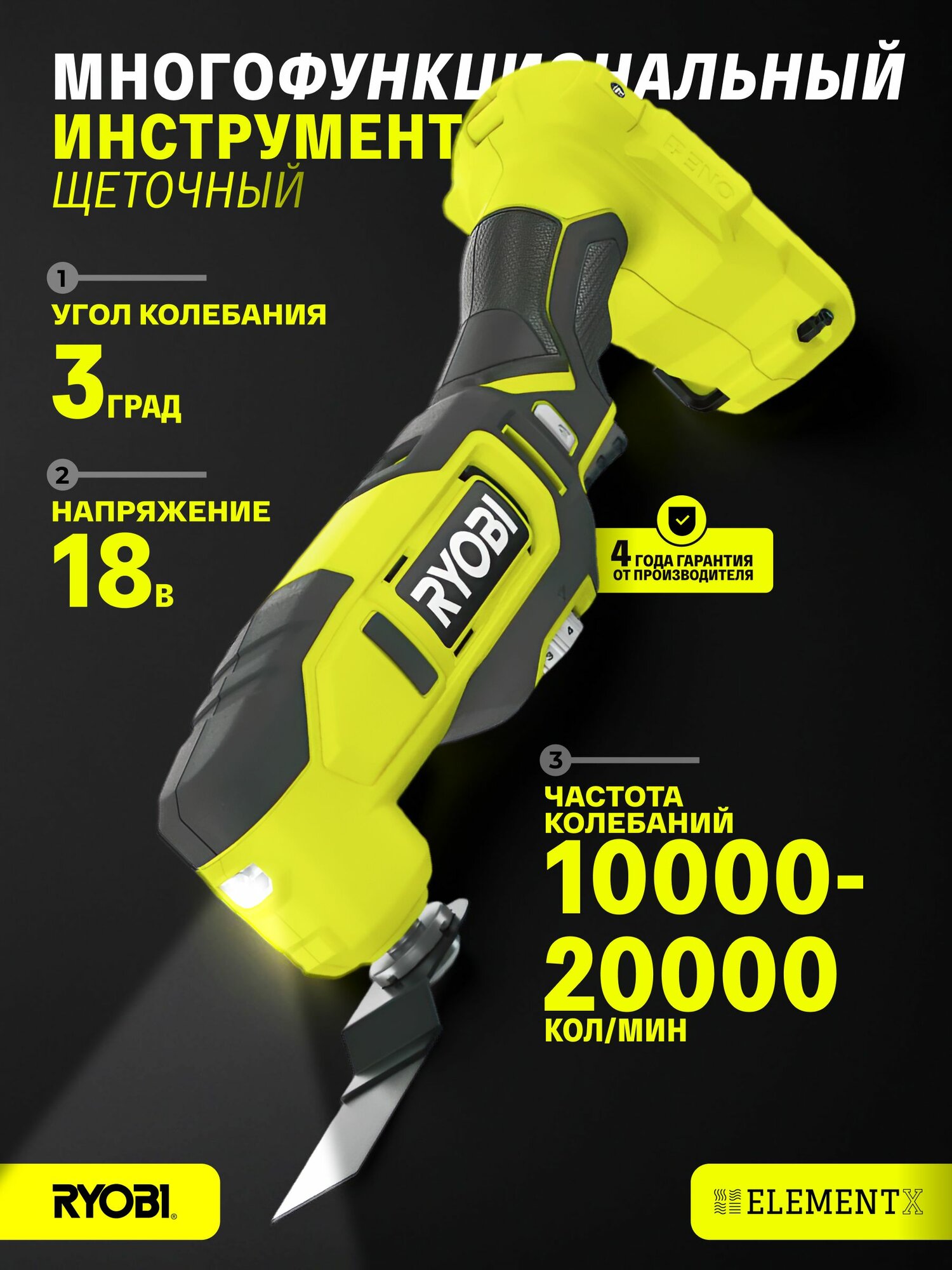 Многофункциональный инструмент Ryobi 18В RMT18-0 5133005346