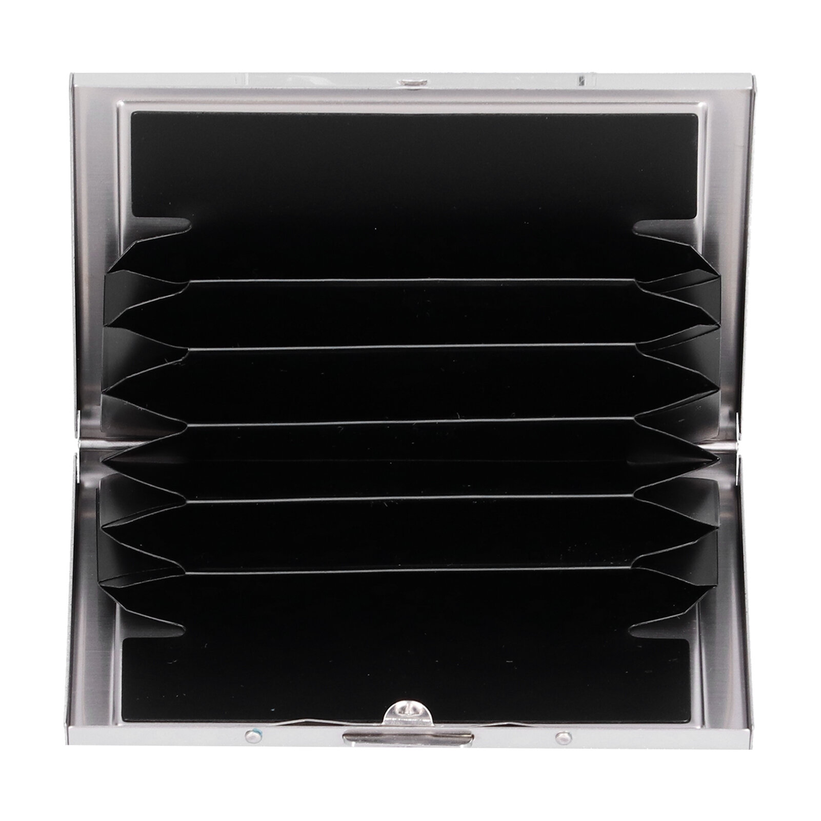 Футляр для карт 6 слотов для карт Антимагнитная нержавеющая сталь Скрытая кнопка Дизайн Держатель для карт с подкладкой из пвхчерный