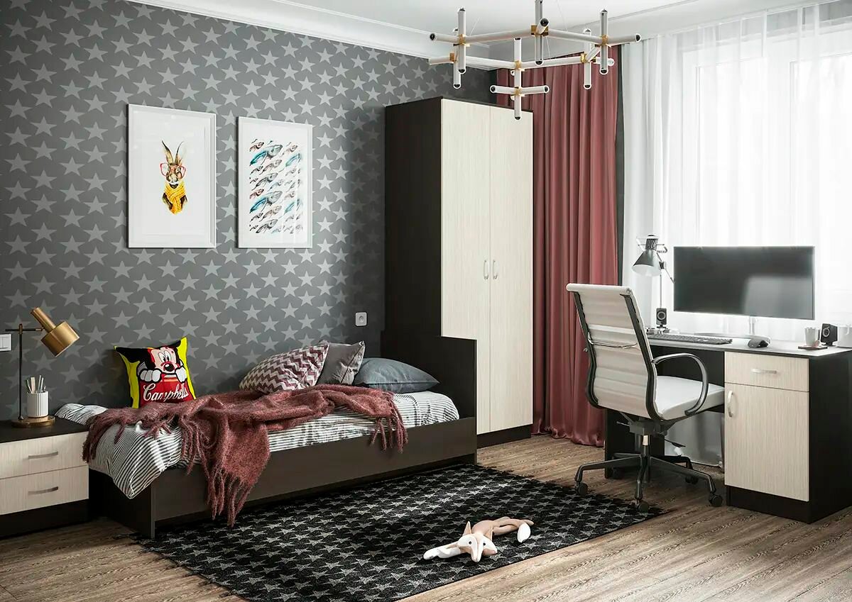 Комплект детской Ронда 6 венге/дуб белфорд со шкафом ШК-2 (Интерьер-Центр)