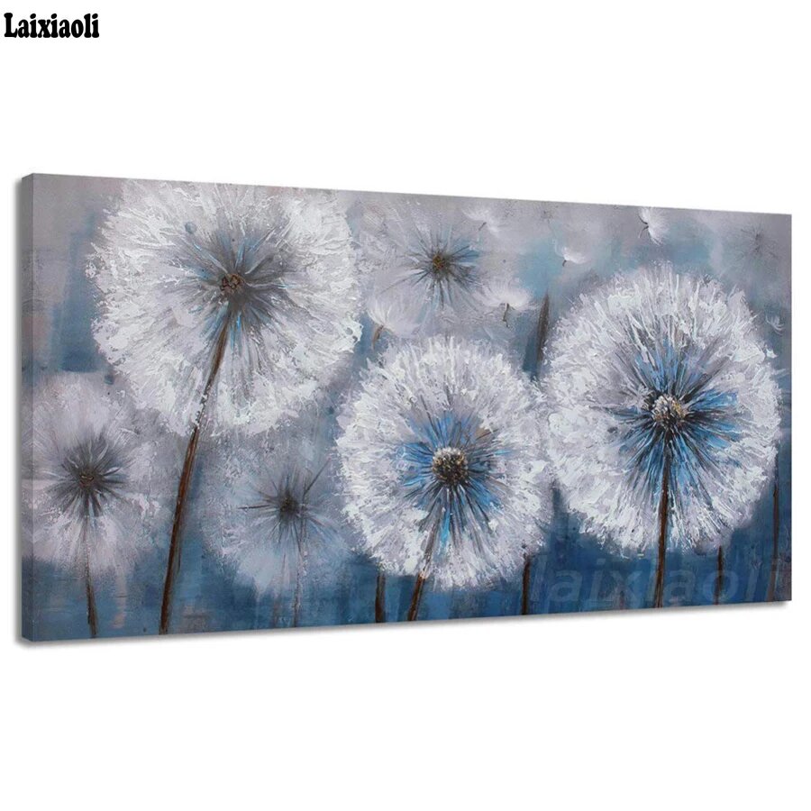 Алмазная живопись "Одуванчик", полный набор square drill 30x60cm