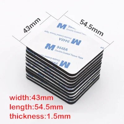 Двусторонняя пенопластовая лента Double Sided Adhesive Black 43x54mm, 10Pcs