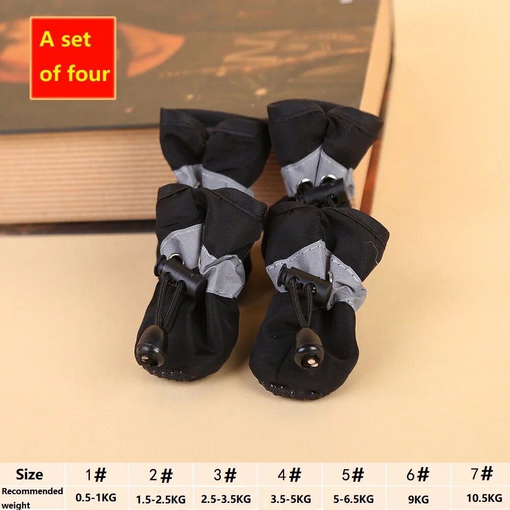 Походные ботинки для собак, Black, 4 шт.