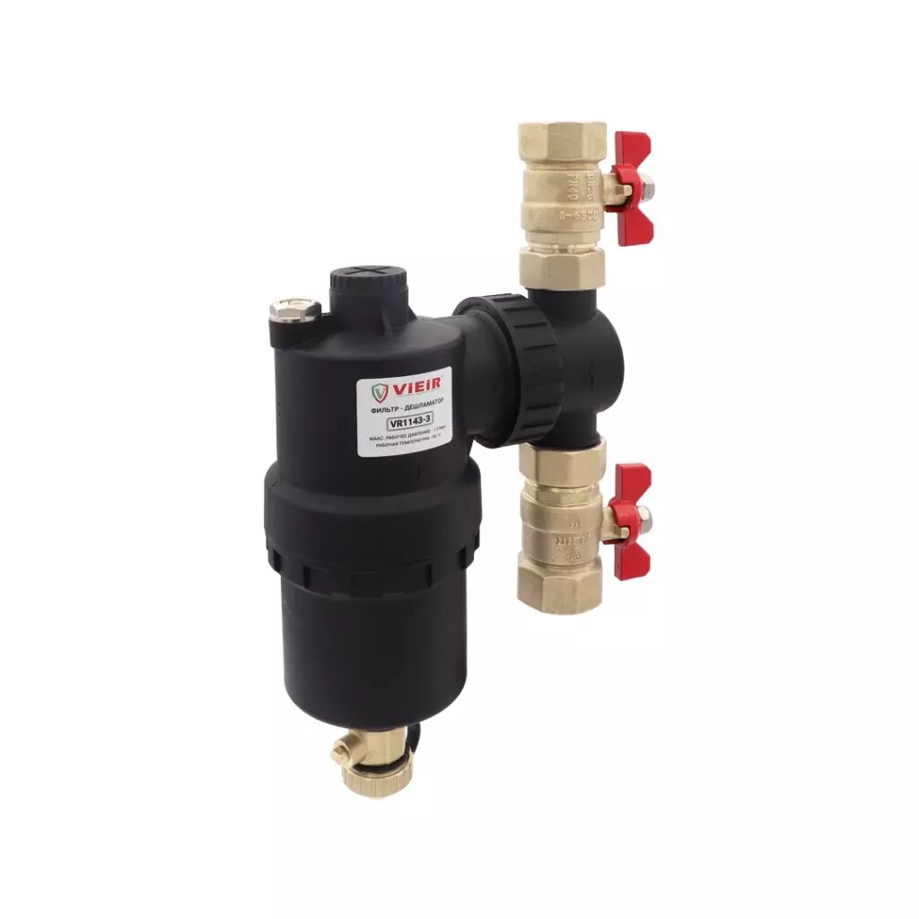 Фильтр-дешламатор ViEiR VR1143-3, полиэтилен, черный, Ду 25, 1", промывной