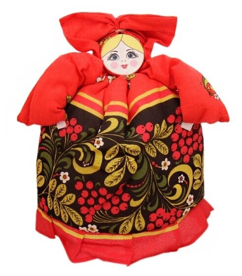 Грелка на чайник текстильная с принтом Хохлома Малютка 30 х 25 см