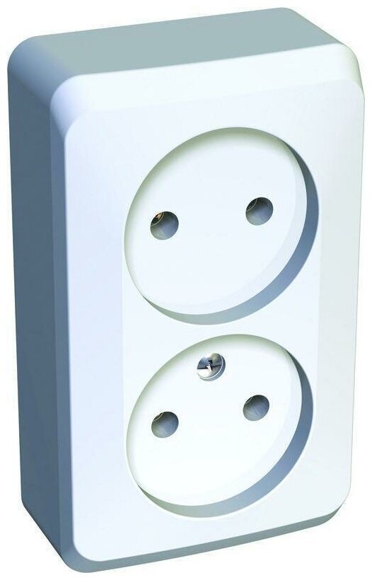 Розетка Schneider Electric Этюд двойная белая для открытой проводки