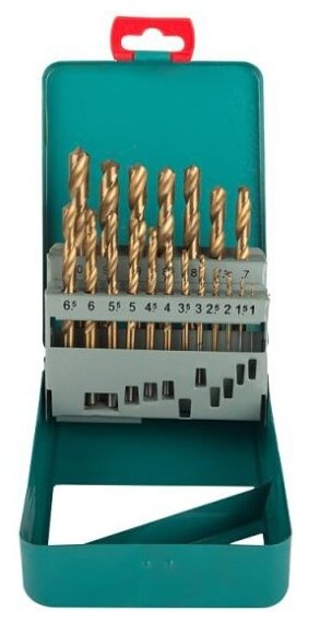 Набор сверл по металлу Sturm! 1055-03-SS3, 1.0-10mm 19шт, металлический кейс, покрытие нитрид титана