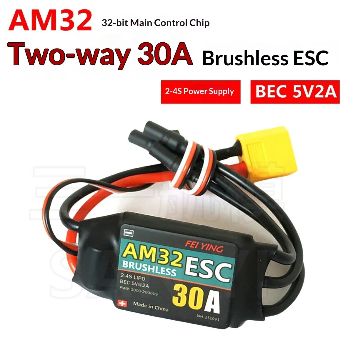 Andralyn Am32 30A Бесщеточный ESC для RC моделей AM XT60-3.5 Banana