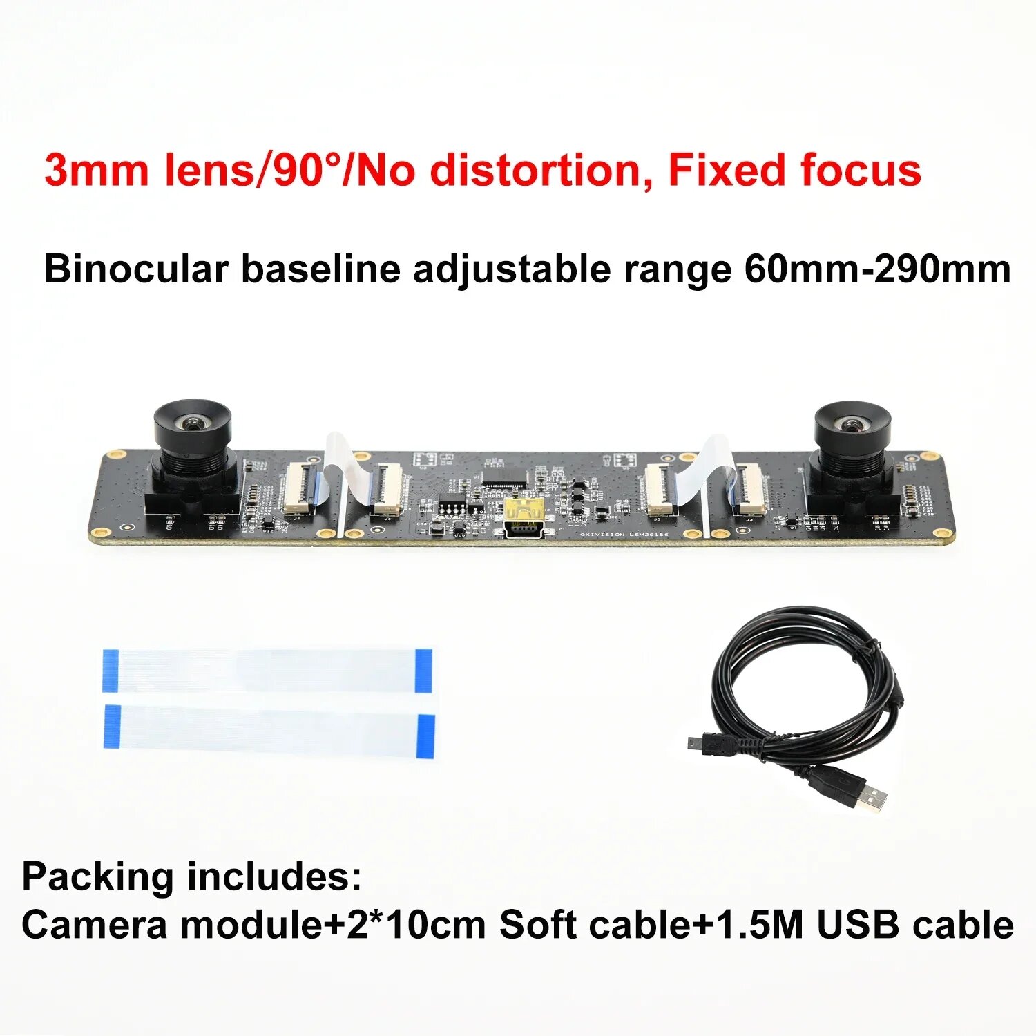 Модуль камеры GXIVISION 1080P, 3mm/90°, Dual Lens