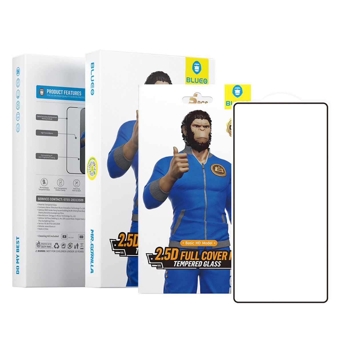 BlueO стекло защитное для Galaxy S25 Ultra, Silk Full cover Anti-Static Black (эконом. упаковка)