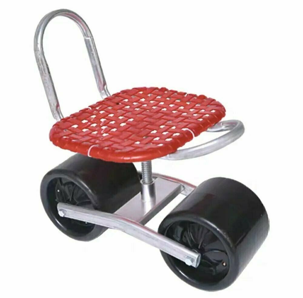 Скамья для прополки Q910, искусственный ротанг, цвет красный, 35x47x14 см