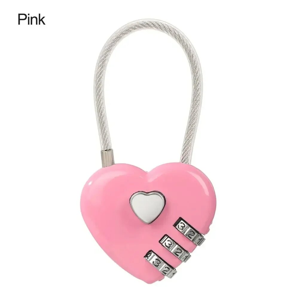 Розовый замок-сердце с кодом, Цвет: B-pink