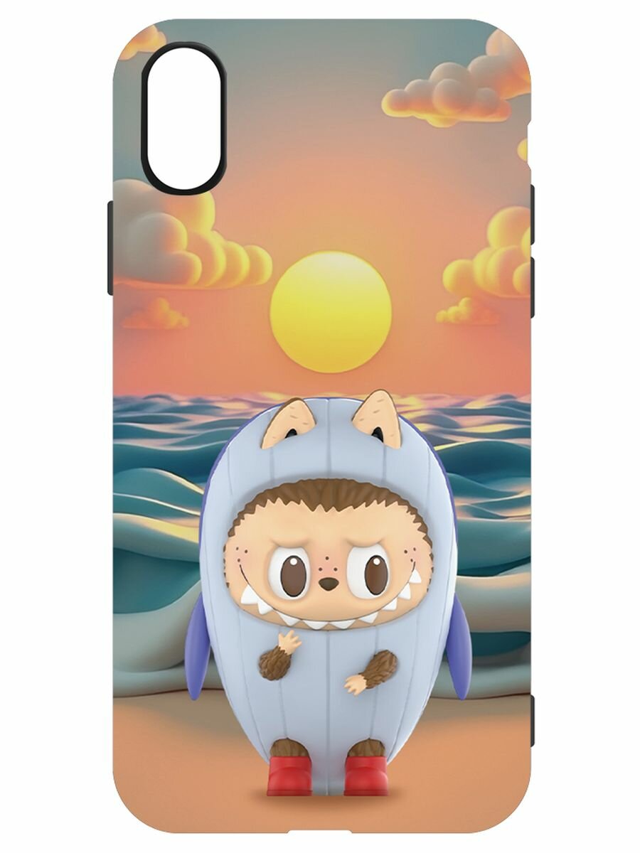 Чехол-накладка Krutoff Soft Case Лабубу Кит для iPhone XR черный