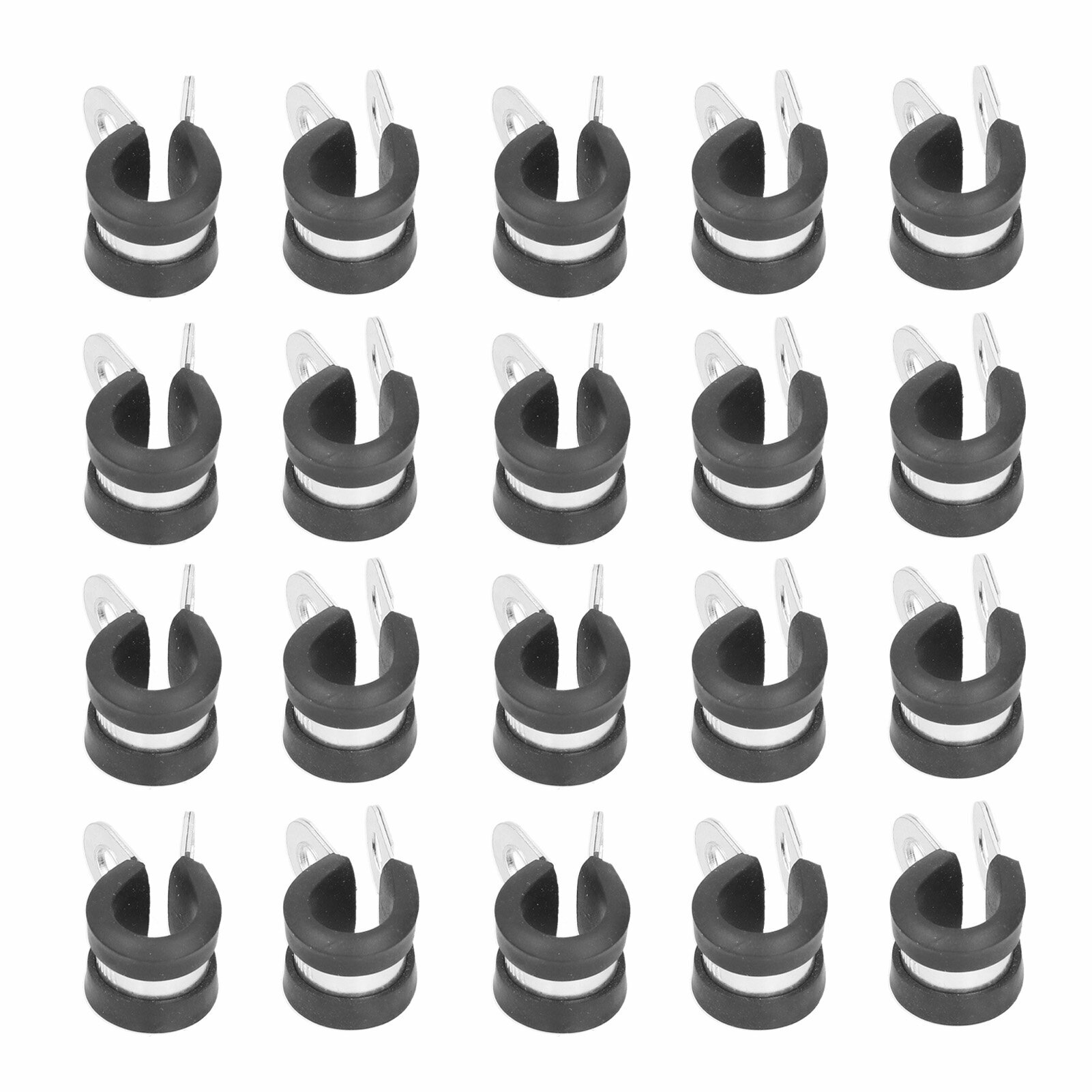 R-образный хомут из нержавеющей стали с резиновой прокладкой, 22мм (20шт)