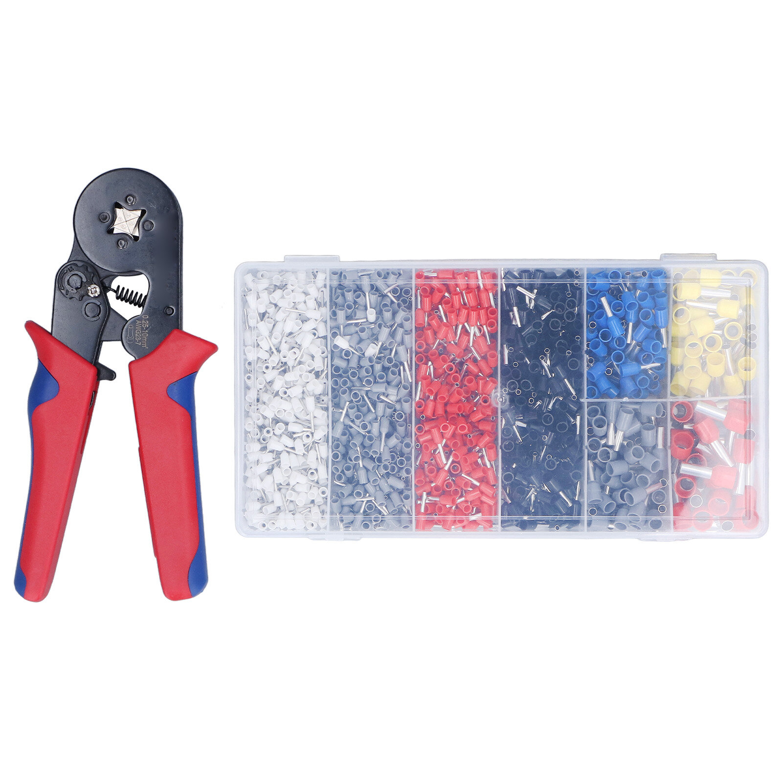 Набор инструментов для обжима наконечников проводов AWG 23-7, 1800 предметов, обжимные плоскогубцы с наконечниками для проводов, портативный набор инструментов для обжима.