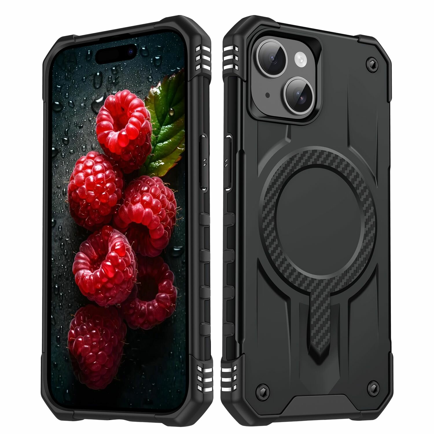 Чехол для iPhone 15 Starship Black с поддержкой MagSafe