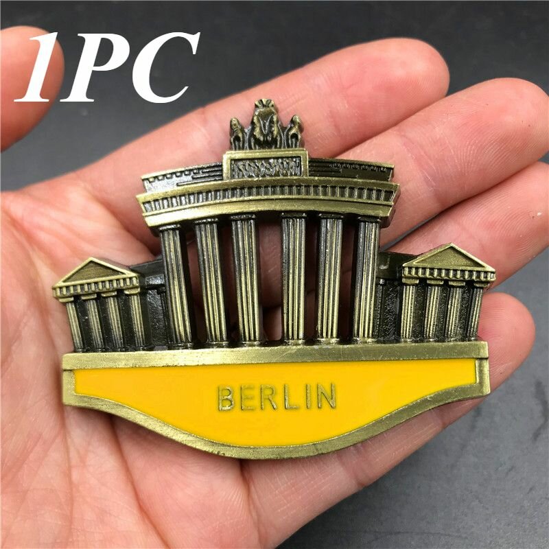 1pc BERLIN 3D металлический холодильник магнит сувенир, подходящий для коллекции подарков и домашнего украшения