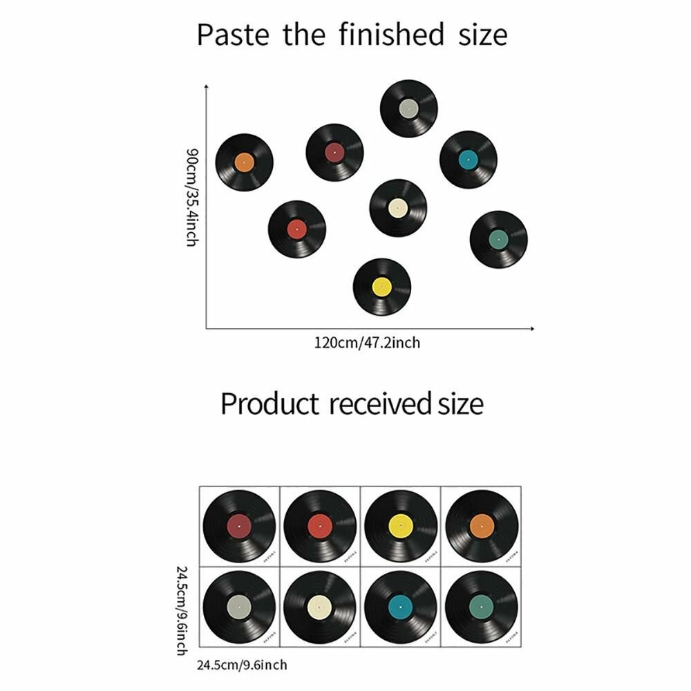 Многоразовые виниловые наклейки на стену для музыкальной комнаты, дискотеки и вечеринок матовый эффект, легко снимаются
