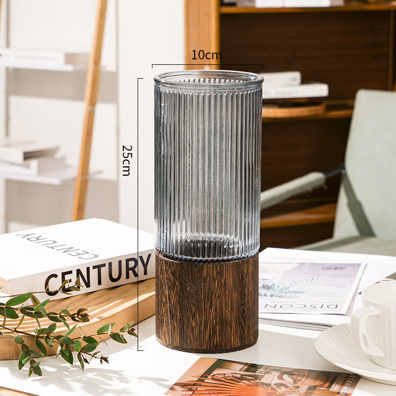 Бесплатная доставка, большая стеклянная ваза, высококачественный стиль Ins, большого диаметра, для свежих цветов, прозрачная гидропонная ваза для цветов, украшение