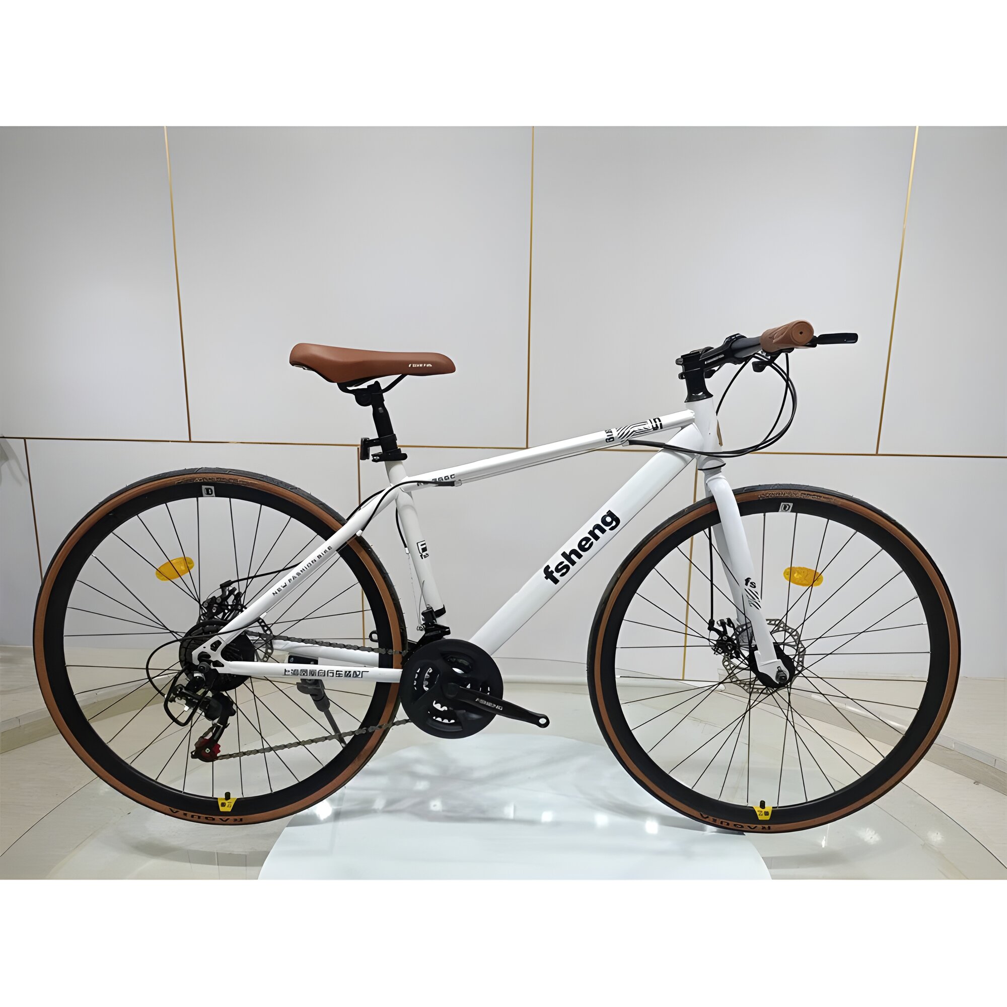 Phoenix Fengsheng 700C дорожный шоссейный велосипед для взрослых, стальная рама 52 см, белый, дисковые тормоза, 2025