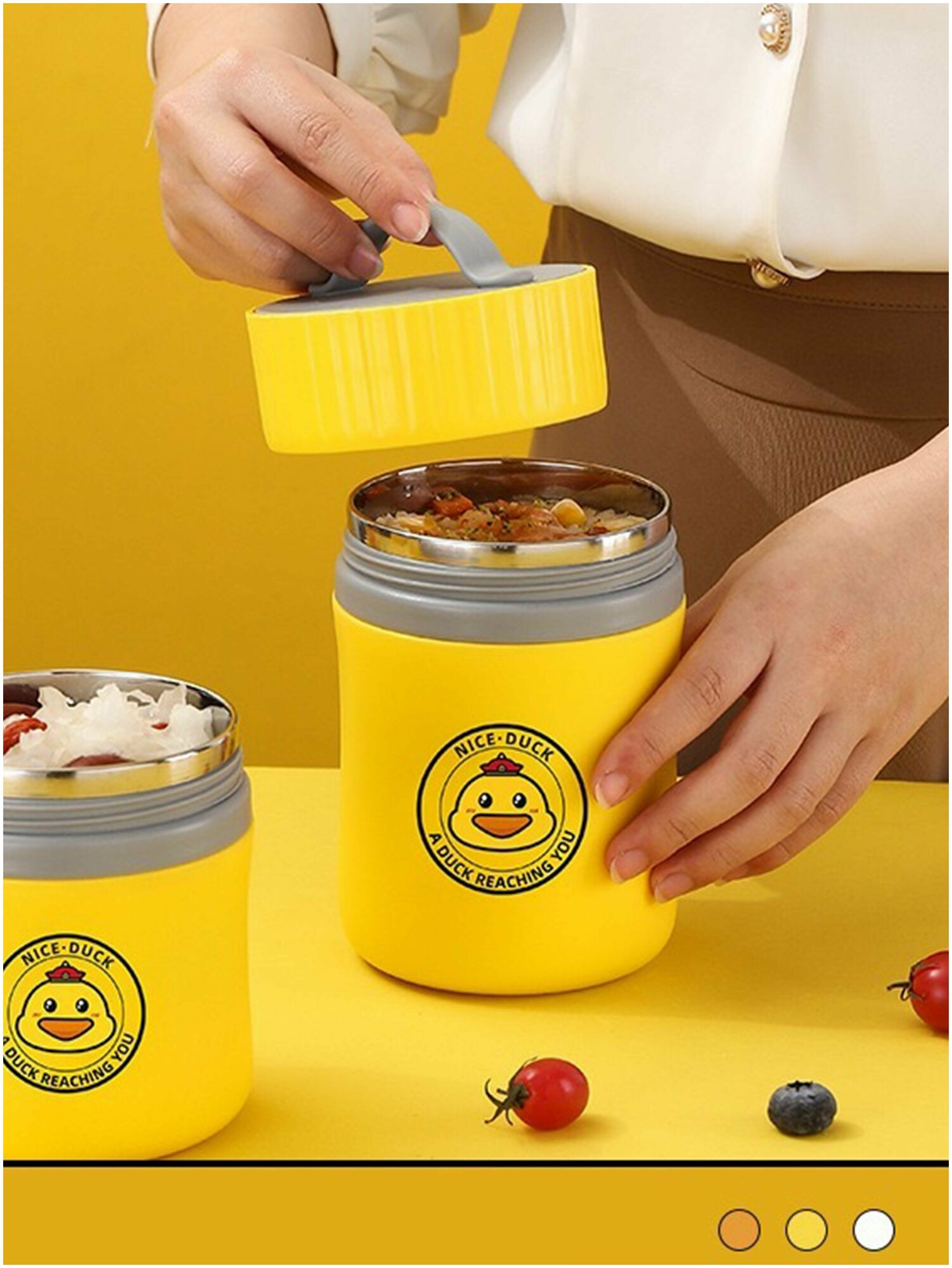 Ланч бокс кружка для супа с ручкой 580 мл / контейнер для еды / ёмкость для хранения.