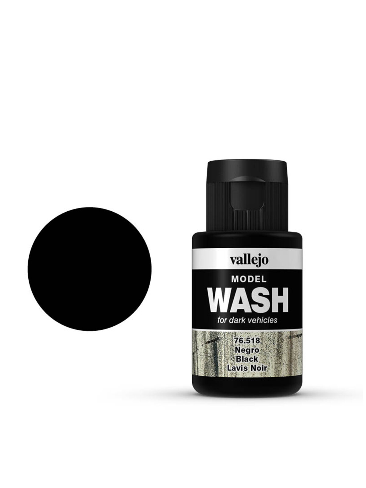 Краска акриловая Vallejo серии Model Wash - Black 76518, проливка, 35 мл