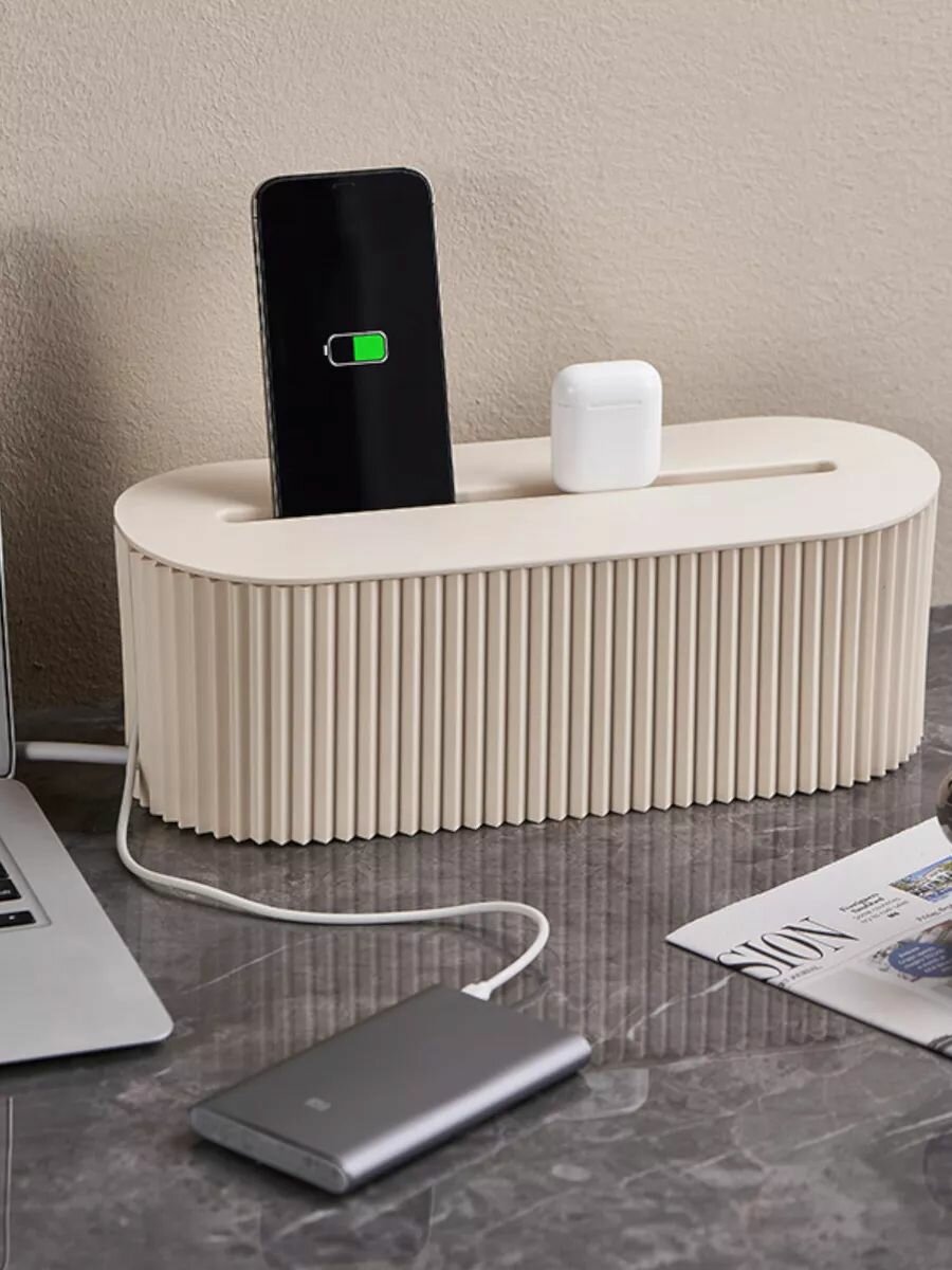 Органайзер для проводов и зарядок, коробка для кабеля, бокс для хранения, держатель удлинителей (33х13х11см)！