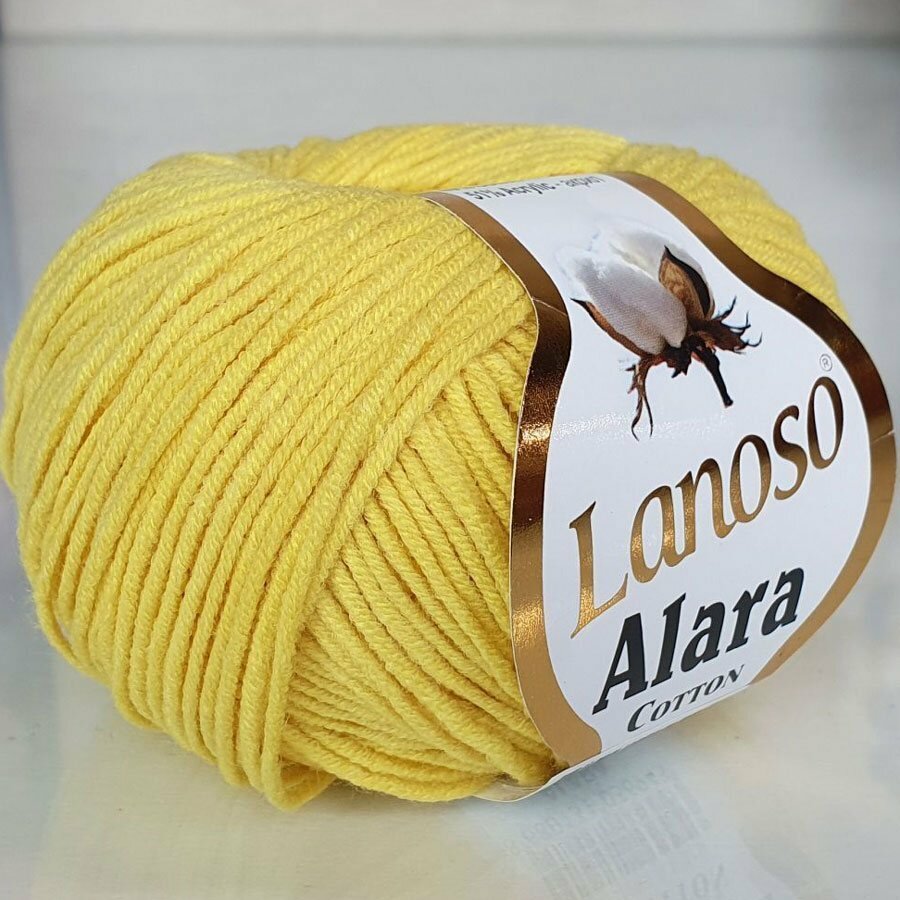 Пряжа Lanoso ALARA 979 желтый (5 мотков)