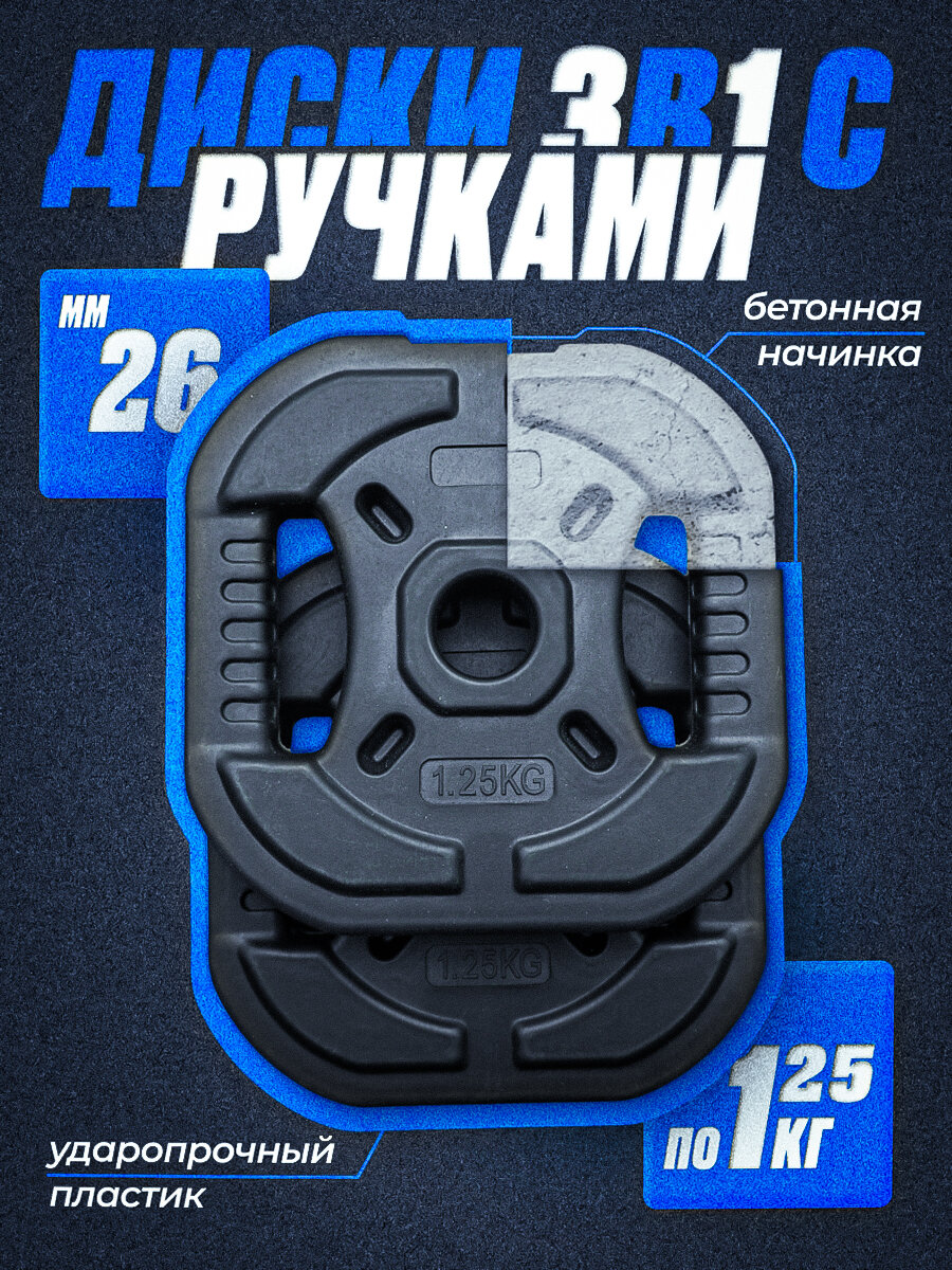 Комплект: Диск композитный с рукоятью 1.25 кг 2 шт