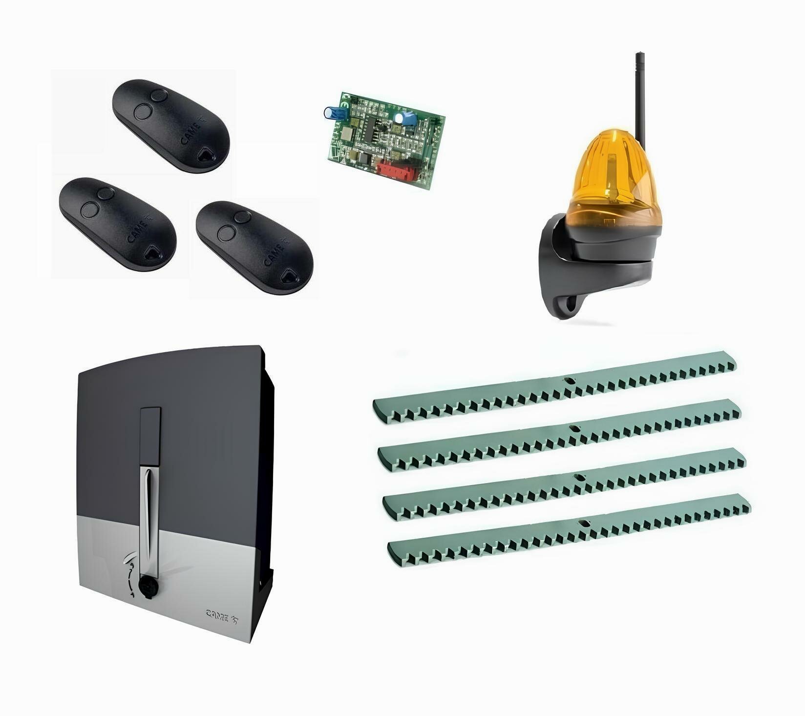 Автоматика для откатных ворот BXL04AGS KIT4-LK-Т3, комплект: привод, радиоприемник, 3 пульта, лампа, 4 рейки