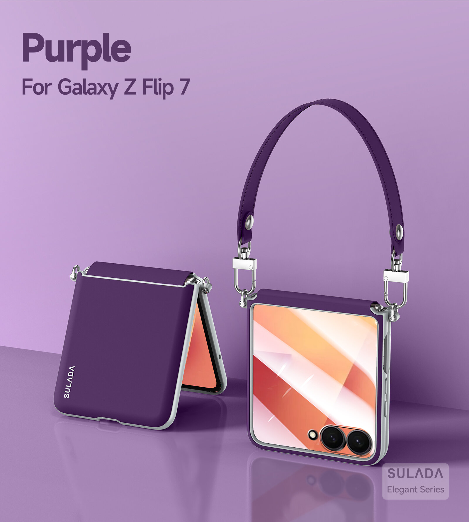 Чехол для Samsung Galaxy Z Flip7/ Samsung Z Flip7 /Складной чехол с ремешком из жидкой кожи: Антигрязь, Защита, Комфорт!